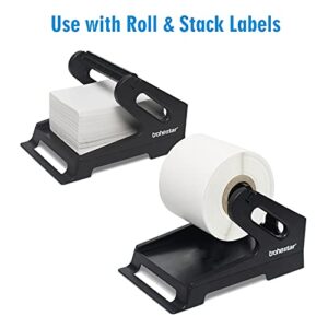 Trohestar Thermal Label Holder for Rolls and Fanfold Labels Work with Desktop Label Printer (Black)