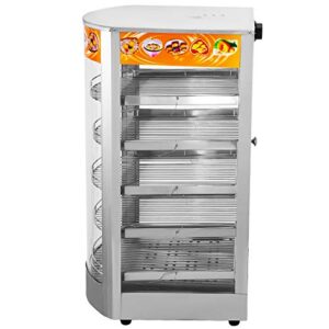 VEVOR 110V 14.2-Inch Commercial Food Warmer Display, 5-Tier 800W Electric Pizza Warmer Display 86-185℉, Tempered-Glass Door Pastry Display Case, Restaurant Heated Cabinet, with 1 Trays & 1 Bread Tong