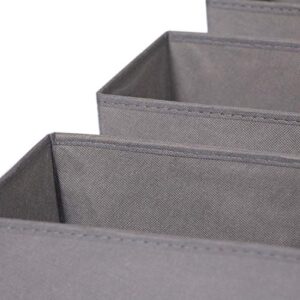 DIOMMELL 6 Pack Foldable Cloth Storage Box Closet Dresser Drawer Organizer Fabric Baskets Bins Containers Divider for Clothes Underwear Bras Socks Lingerie Clothing, M Grey 060