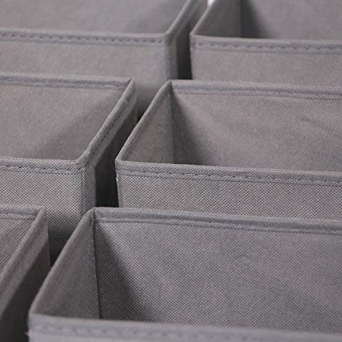 DIOMMELL 6 Pack Foldable Cloth Storage Box Closet Dresser Drawer Organizer Fabric Baskets Bins Containers Divider for Clothes Underwear Bras Socks Lingerie Clothing, M Grey 060