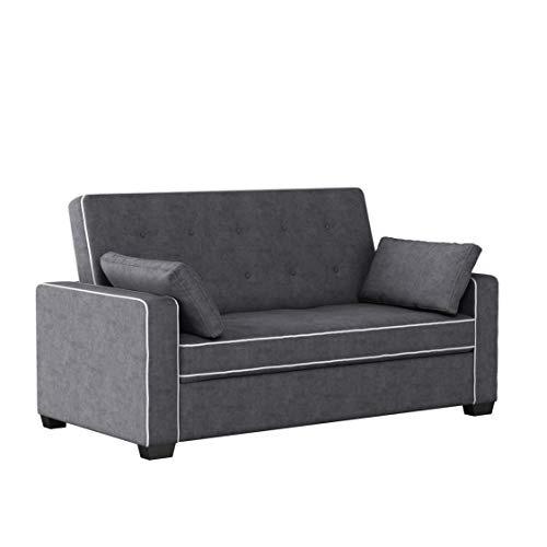 Serta Convertible Sofa, Charcoal