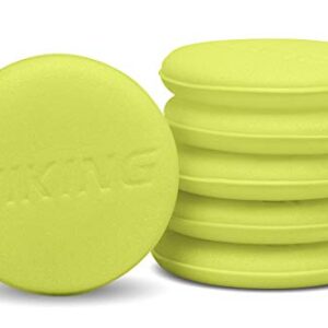 VIKING Foam Wax Applicator Pads and Cleaning Pads, Soft Car Detailing Sponges, Yellow, 4.25 in. Diameter, 6 Pack