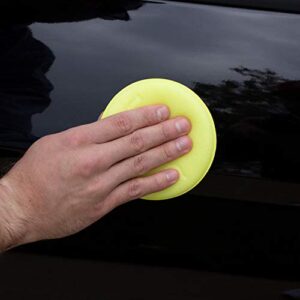 VIKING Foam Wax Applicator Pads and Cleaning Pads, Soft Car Detailing Sponges, Yellow, 4.25 in. Diameter, 6 Pack