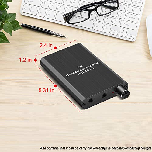 RuiPuo Portable Headphone Amplifier 3.5mm Stereo Audio Out, Powered by Lithium Battery, Support GAIN, Headphone Amplifier for iPhone/Cellular Phone/MP3/MP4 /Computers ect.