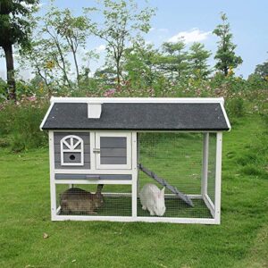 Rabbit Hutch Rabbit Cages Indoor Indoor Rabbit Hutch with Run Outdoor Rabbit Cage,Innovation Pet Raised Rabbit Hutch ,Guinea Pig House Pull Out Tray48 L X 21.5" D X 36"