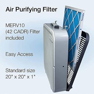 Lasko FF305 Air Flex 2-in-1 20-inch Box Fan and Air Purifier in One with MERV10 Air Purifying Filter for Cleaner Air and a Cooling Breeze