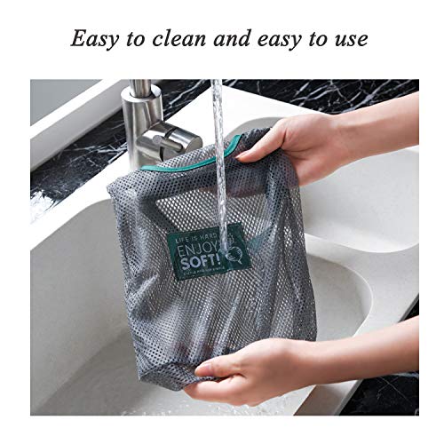 Qingsm 2PCS Household Kitchen Storage Net Bag,Reusable Shopping Bag,Hanging Storage Bag for Fruit and Vegetable Onion Garlic Potatoes and tomatoes