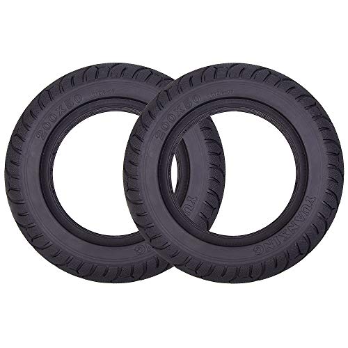 2 Pack of 200x50 (8"x2") Solid Tires Airless Tire Tyre replacement for 2-wheel Smart Scooter Razor E100 E150 E175 E200