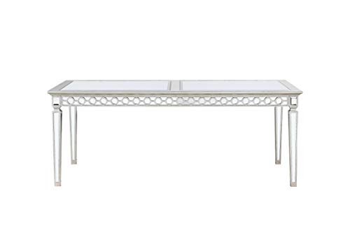 Acme Furniture Varian Dining Table, Mirrored & Antique Platinum