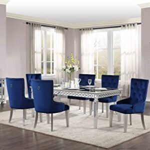 Acme Furniture Varian Dining Table, Mirrored & Antique Platinum