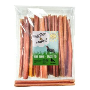 bullysticks & more 6 inch bully sticks (regular - 16 pack) | bully sticks for medium dogs | 100% grass fed beef | dog parents choice bully stick dog chews | no hide bully bones