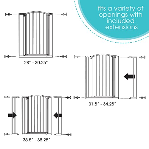 Summer Extra Tall Decor Safety Baby Gate, Gray – 36” Tall, Fits Openings of 28” to 38.25” Wide, 20” Wide Door Opening, Baby and Pet Gate