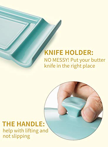 Butter Dish with Lid and Knife Spreader Set - Perfect for East and West Coast Butter, Turquoise - Better Butter & Beyond