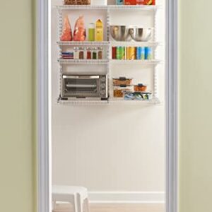 Rubbermaid Pantry 36" Closet Storage Organization System Kit, 4 Shelf System for Pantry Storage, White