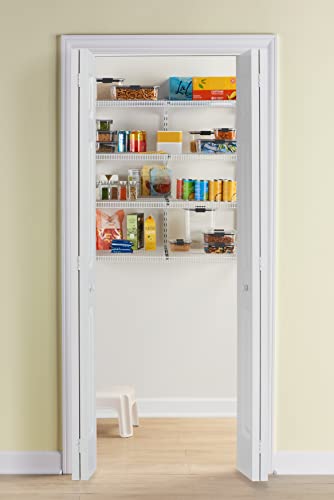 Rubbermaid Pantry 36" Closet Storage Organization System Kit, 4 Shelf System for Pantry Storage, White