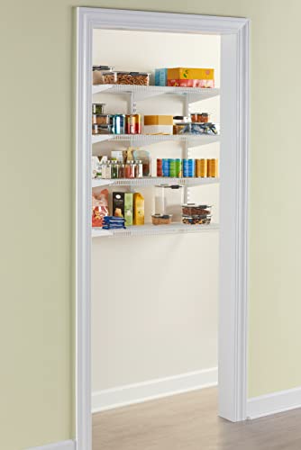 Rubbermaid Pantry 36" Closet Storage Organization System Kit, 4 Shelf System for Pantry Storage, White