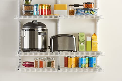 Rubbermaid Pantry 36" Closet Storage Organization System Kit, 4 Shelf System for Pantry Storage, White