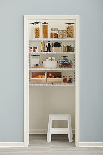 Rubbermaid Pantry 36" Closet Storage Organization System Kit, 4 Shelf System for Pantry Storage, White