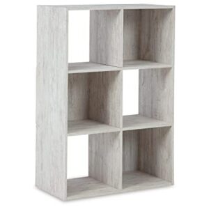 Signature Design by Ashley Paxberry Coastal 6 Cube Storage Organizer or Bookcase, Whitewash