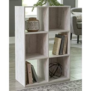 Signature Design by Ashley Paxberry Coastal 6 Cube Storage Organizer or Bookcase, Whitewash