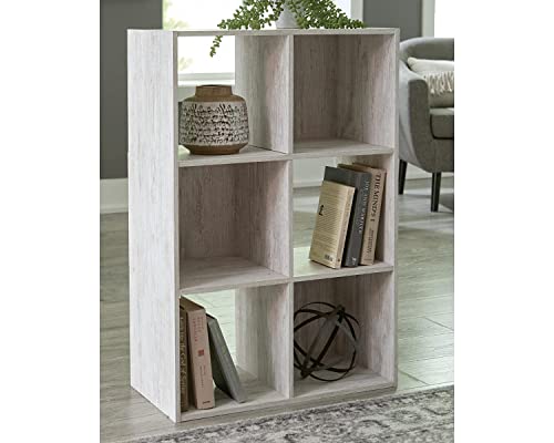 Signature Design by Ashley Paxberry Coastal 6 Cube Storage Organizer or Bookcase, Whitewash