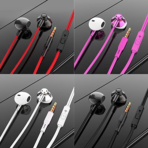 YENIE Wired Earbuds 4Pack in-Ear Headphones,with Heavy Bass Microphone,High Definition Quality Earphones for Android, iPhone, iPad, Laptops, MP3 and Most 3.5mm Interface.