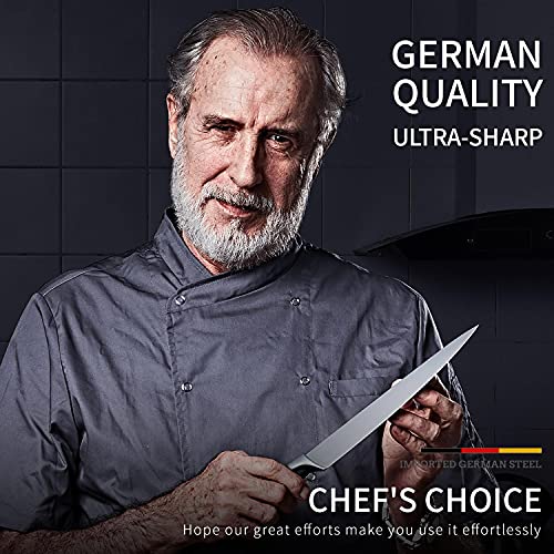 MAD SHARK Chef Knife 8 Inch, Professional Sharp Kitchen Knife, High Carbon German Stainless Steel Chef's Knives for Cooking, Chopping Knife with Ergonomic Handle and Gift Box for Family & Restaurant