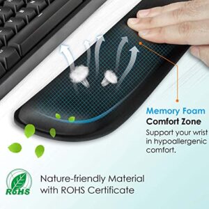 KTRIO Keyboard Wrist Rest, Memory Foam Wrist Pad for Keyboard, Smooth Fiber Wrist Support for Keyboard, Ergonomic Keyboard and Mouse Pad Sets for Easy Typing & Pain Relief for Laptop, Office & Home