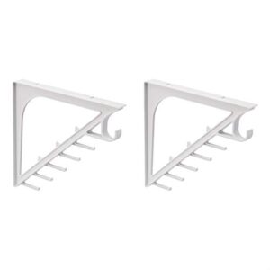 amazon basics closet bracket with extra diagonal storage - large(15.5x9.8x2.2)white, 2-pack