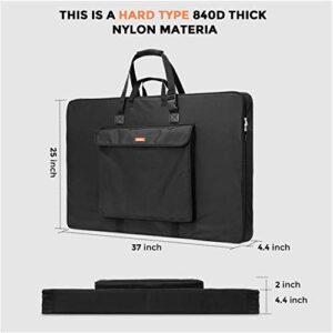 Nicpro Upgrade Art Portfolio Bag 24 x 36 Inches Waterproof Artist Carrying Bag Hard Side Sturdy with Strap, Storage for Artwork Sketch Drawing Photography