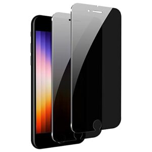 fotbor privacy screen for iphone se 2020/2022, iphone 2nd/3rd generation privacy screen protector, iphone se 2020/2022 screen protector tempered glass, 4.7-inch, anti spy, 2-pack (dark)