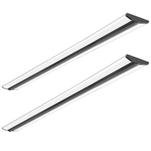 tycholite 110w 8 foot led light fixture ultra slim 8ft led shop lights for garage, no glare, 12600 lumens, 5000k daylight, 8 foot flush mount office ceiling wraparound light for workshop, 2 pack