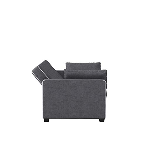 Serta Convertible Sofa, Charcoal