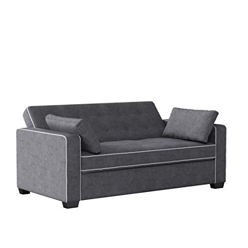 Serta Convertible Sofa, Charcoal