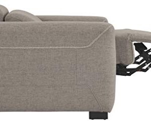 Signature Design by Ashley Mabton Contemporary Adjustable Power Recliner with USB Charging, Light Gray