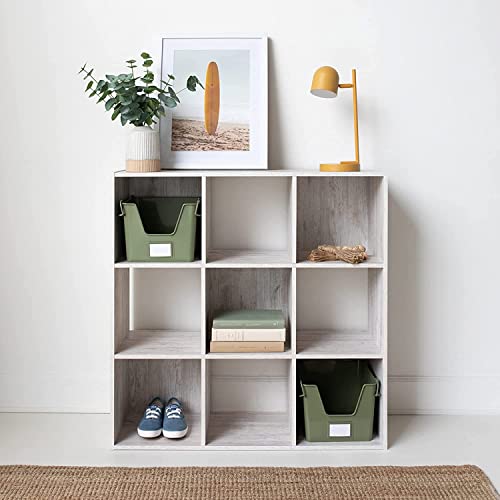 Signature Design by Ashley Paxberry Coastal 9 Cube Storage Organizer or Bookcase, Whitewash