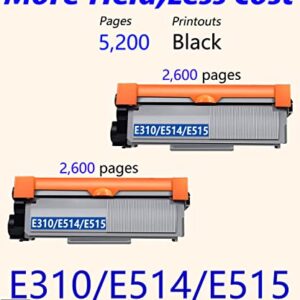 (2-Pack, Black) Compatible ColorPrint E515DW Toner Cartridge Replacement for Dell E310dw E310 E514dw E515dn E515 593-BBKD Laser Printer