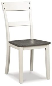 signature design by ashley nelling modern farmhouse weathered dining chair, 2 count, white & dark brown