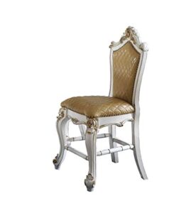 acme furniture set of 2 counter height chairs, butterscotch/antique pearl