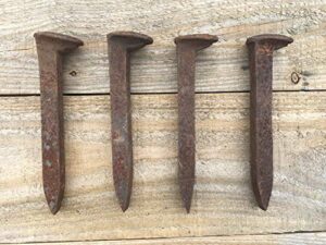 steel railroad spikes, set of 4