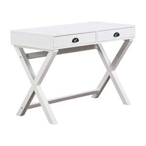 osp home furnishings washburn chic campaign writing desk, white