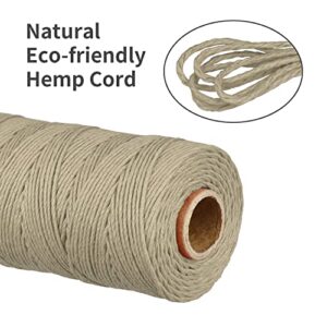 【 NS HEMP 】 Sustainable Hemp Twine Spool for Jewelry Making Bracelets Necklaces Arts Crafts Gift Decoration and More - 1mm 130m (026 RAW)