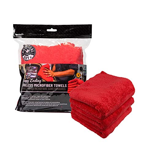 Chemical Guys Happy Ending Ultra Plush Edgeless Microfiber Towel, Red (16" x 16")