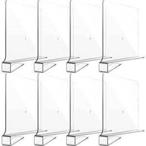 boao acrylic shelf dividers for closet wood shelf organizer multi-functional wood closet separator for storage and organization in bedroom no installation tools required (clear)