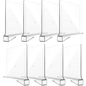 Boao Acrylic Shelf Dividers for Closet Wood Shelf Organizer Multi-Functional Wood Closet Separator for Storage and Organization in Bedroom No Installation Tools Required (Clear)