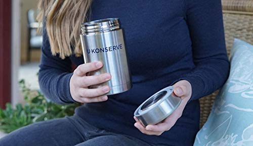 U Konserve Stainless Steel Insulated Food Jar 18oz - Leak-Proof - BPA Free - Plastic-Free Interior - Thermal and Double-Walled to Keep Food Hot and Cold