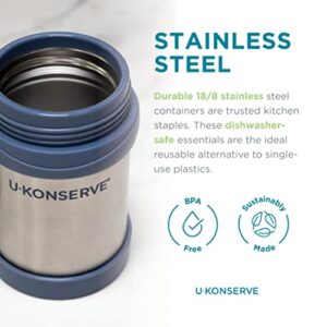 U Konserve Stainless Steel Insulated Food Jar 18oz - Leak-Proof - BPA Free - Plastic-Free Interior - Thermal and Double-Walled to Keep Food Hot and Cold