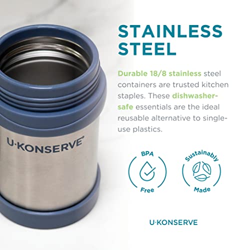 U Konserve Stainless Steel Insulated Food Jar 18oz - Leak-Proof - BPA Free - Plastic-Free Interior - Thermal and Double-Walled to Keep Food Hot and Cold