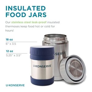 U Konserve Stainless Steel Insulated Food Jar 18oz - Leak-Proof - BPA Free - Plastic-Free Interior - Thermal and Double-Walled to Keep Food Hot and Cold