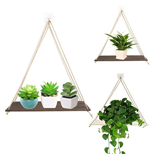 Hanging Shelves for Wall White Wood Shelf Rustic Storage Rack Home Decor Plants Photos Decorations Display for Living Room Bathroom Bedroom Kitchen Apartment Office Mounted Floating Shelves